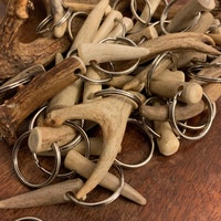 Authentic Deer Antler Keychain, Rustic Natural Accessory, Perfect for ...