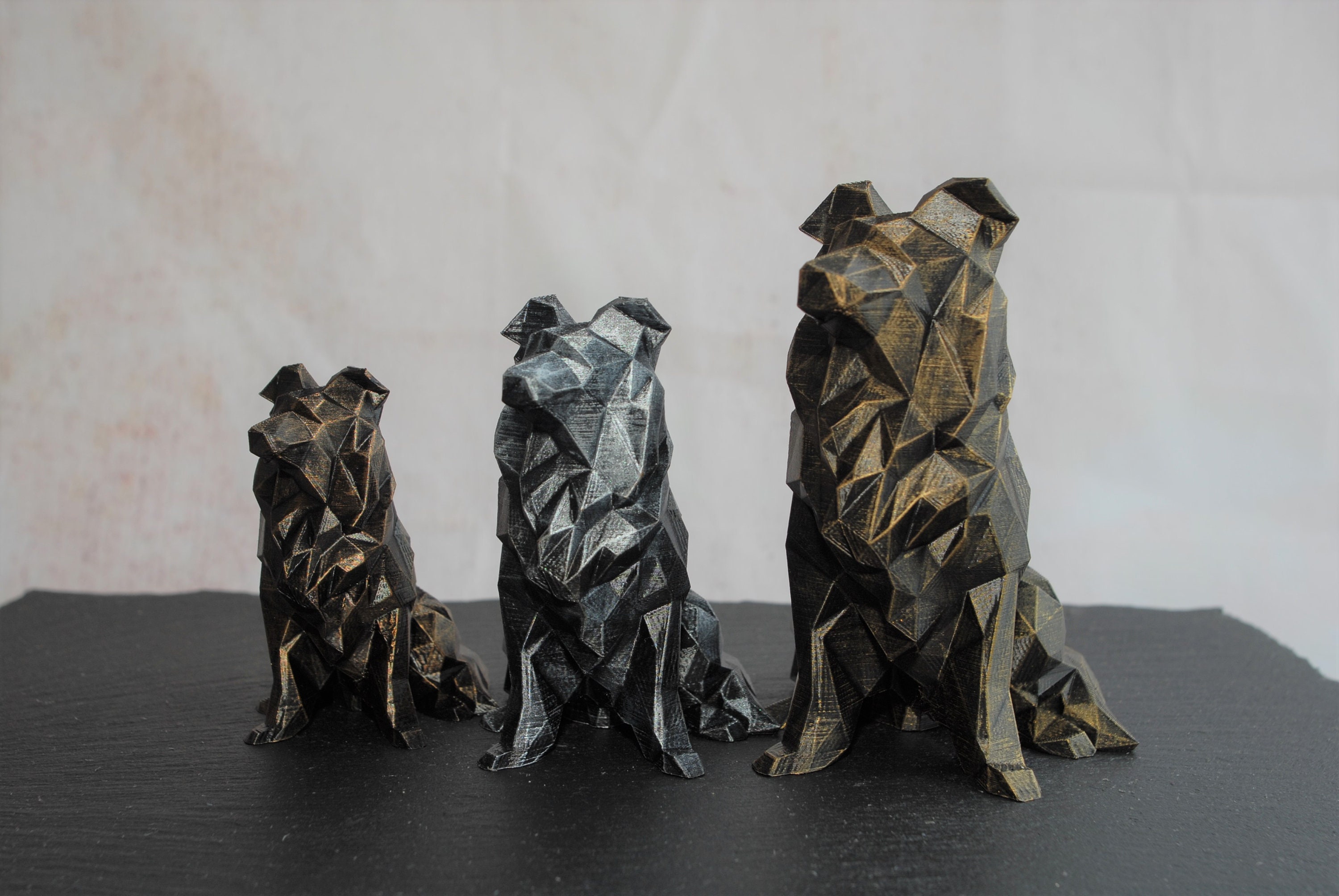 Low Poly Border Collie Figurine Collie Dog Sculpture 3D - Etsy