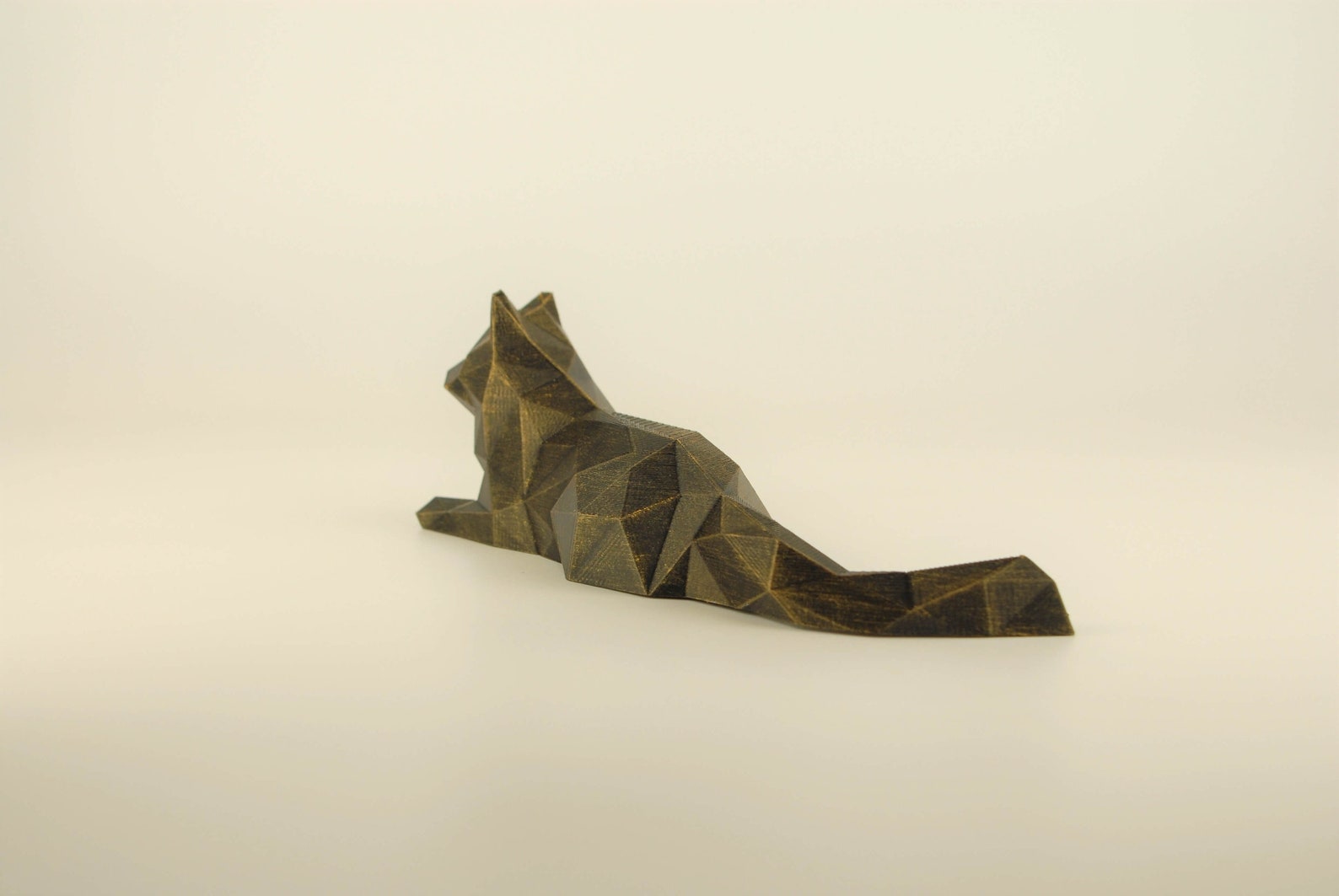 Lying Cat Figurine Low Poly Cute Hand-painted Kitty | Etsy