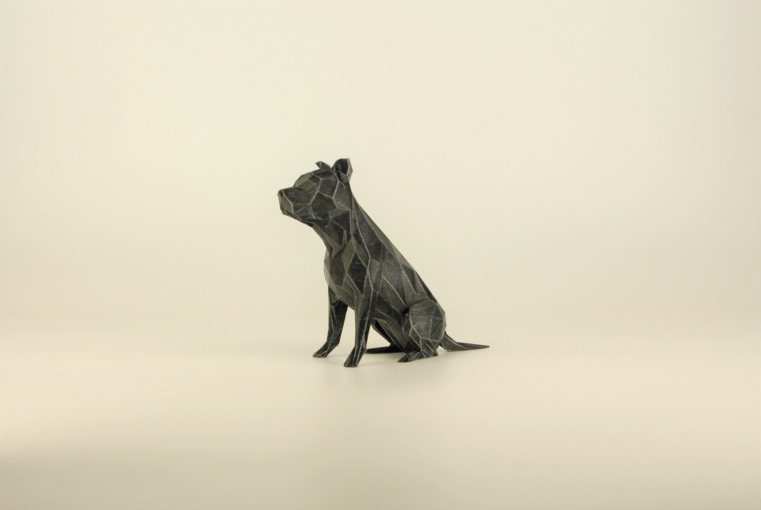 Low Poly Staffordshire Bull Terrier, Hand Painted American ...