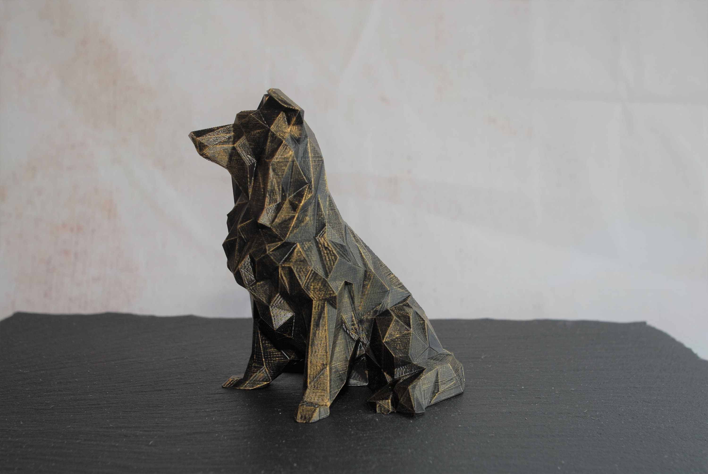 Low Poly Border Collie Figurine Collie Dog Sculpture 3D - Etsy