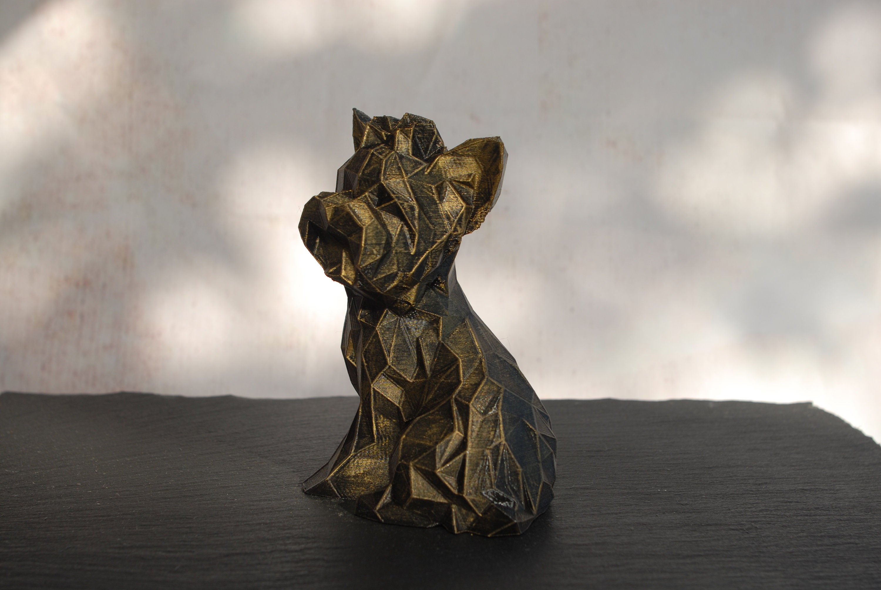 Low Poly Yorkshire Terrier Dog Figurine Yorkie Sculpture | Etsy