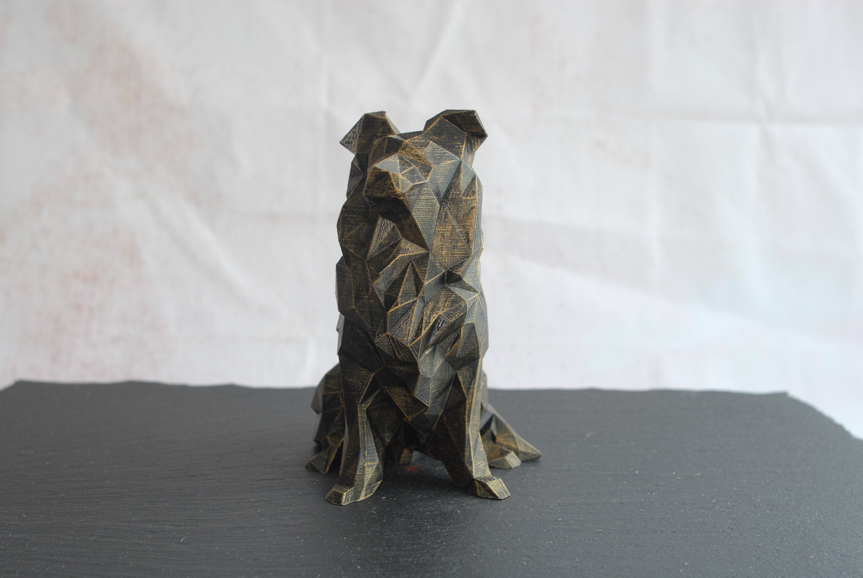 Low Poly Border Collie Figurine Collie Dog Sculpture 3D - Etsy