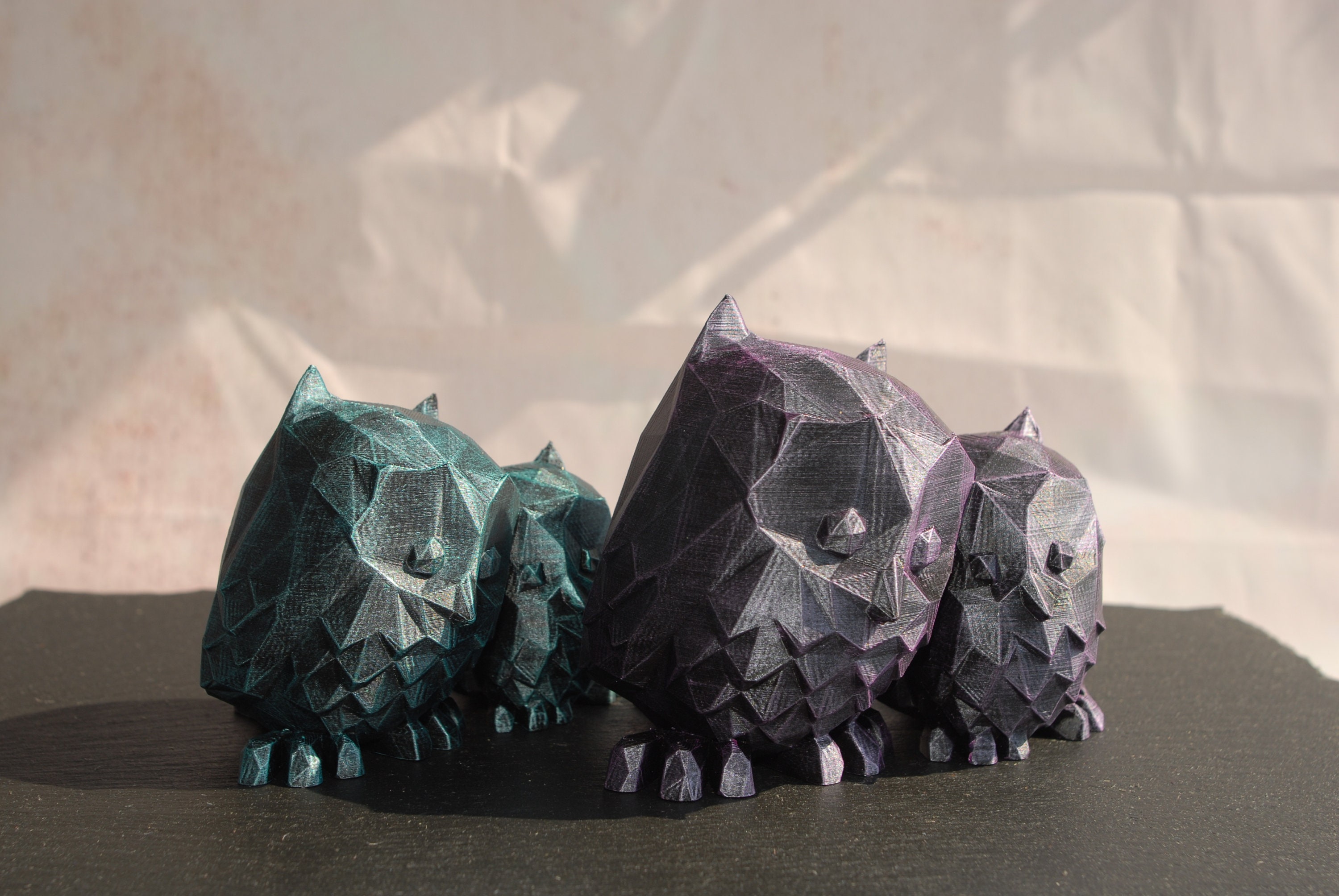 Low Poly Cuddling Owl Pair Figurine Owl Animal Sculpture | Etsy