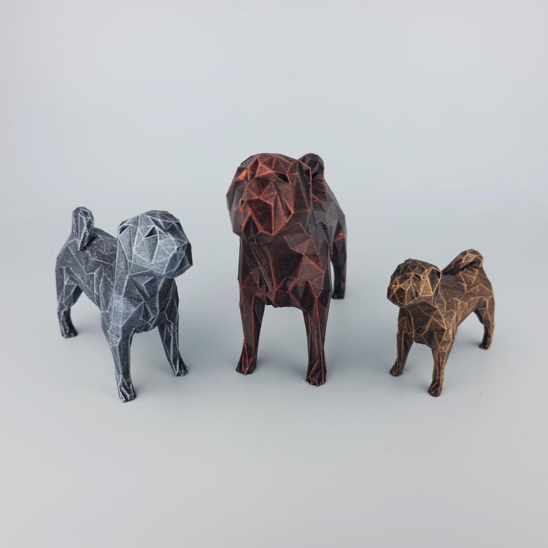 Shar Pei Figurine Low Poly, Hand-painted Cantonese Shar-pei Sculpture ...