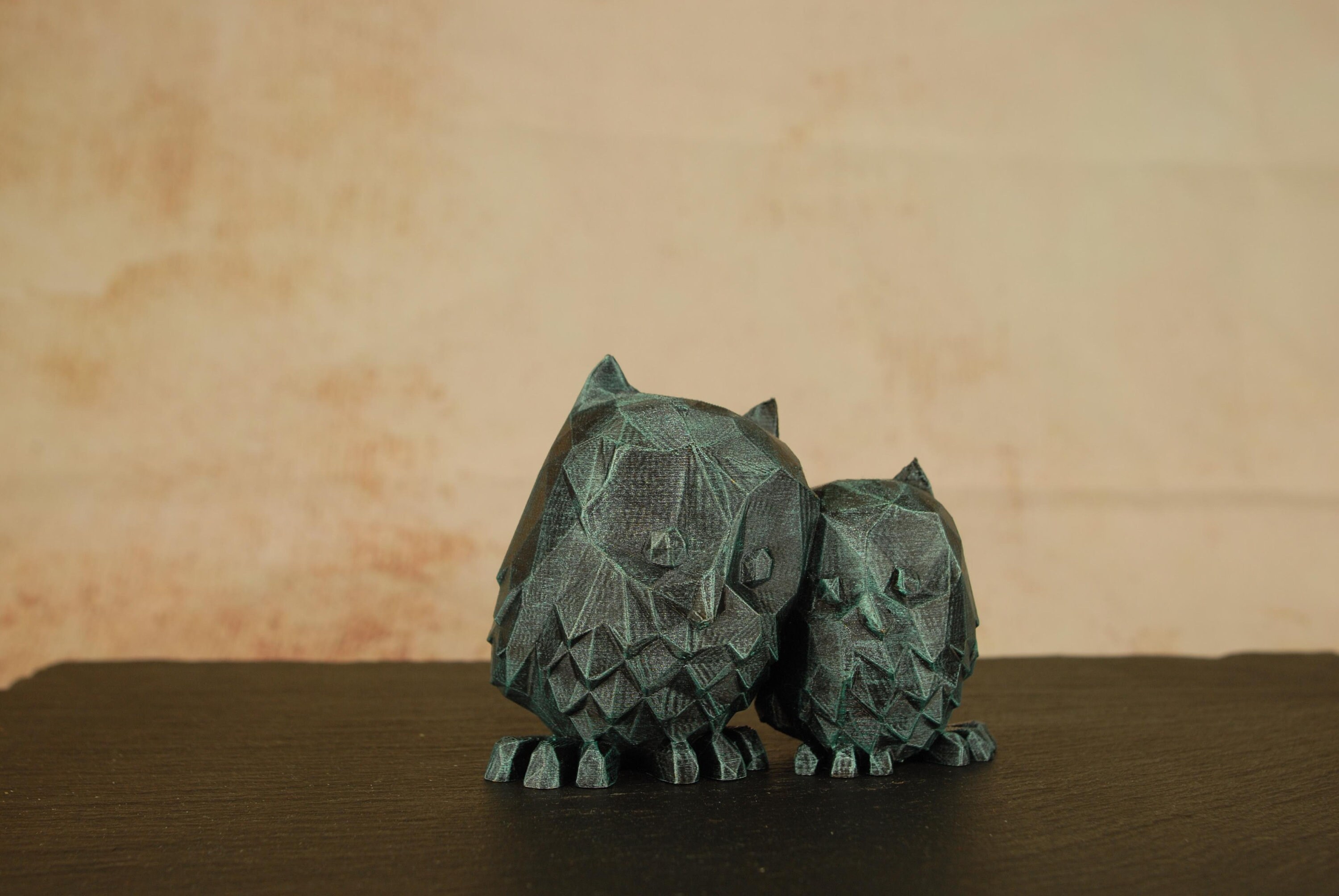 Low Poly Cuddling Owl Pair Figurine Owl Animal Sculpture | Etsy