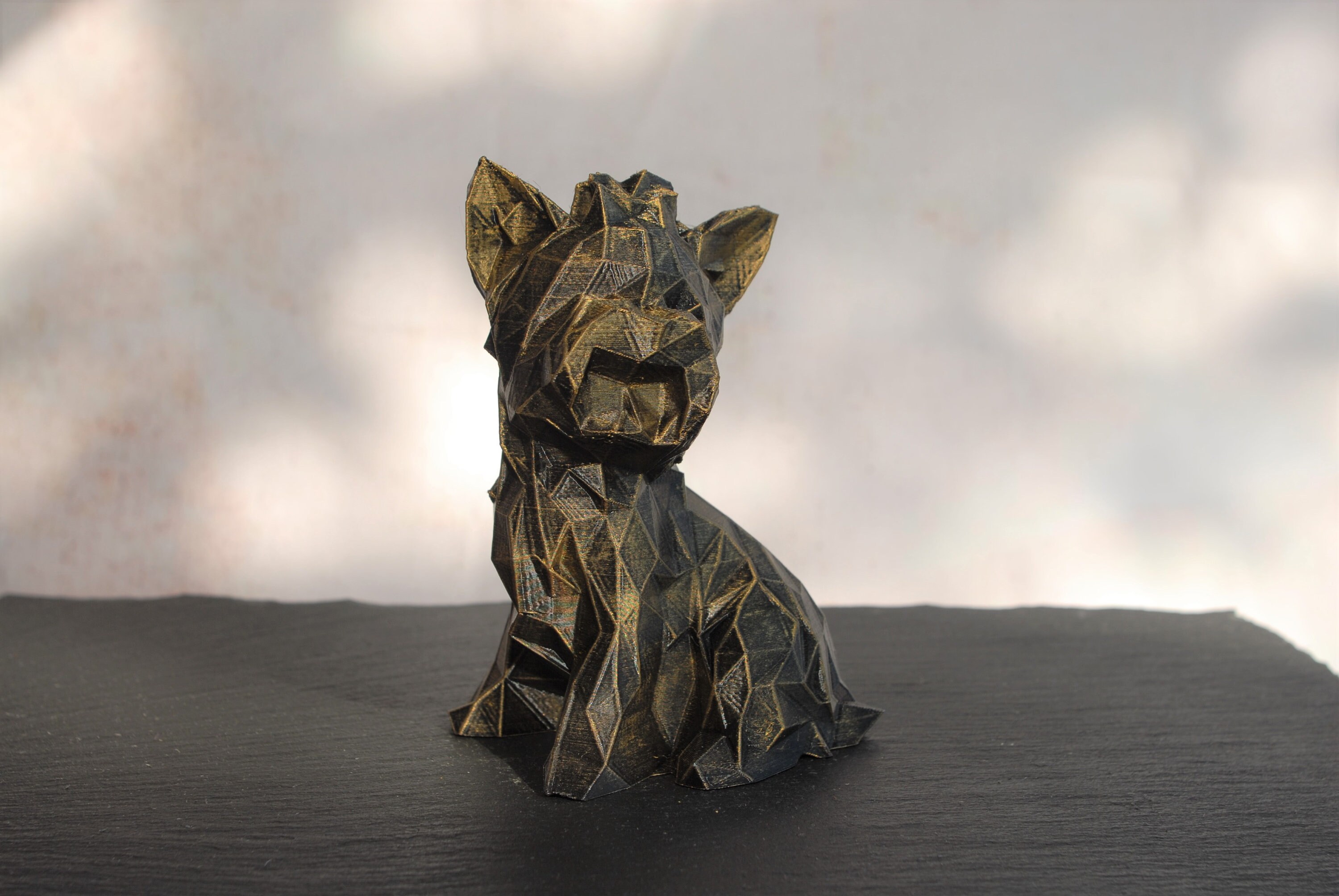 Low Poly Yorkshire Terrier Dog Figurine Yorkie Sculpture | Etsy
