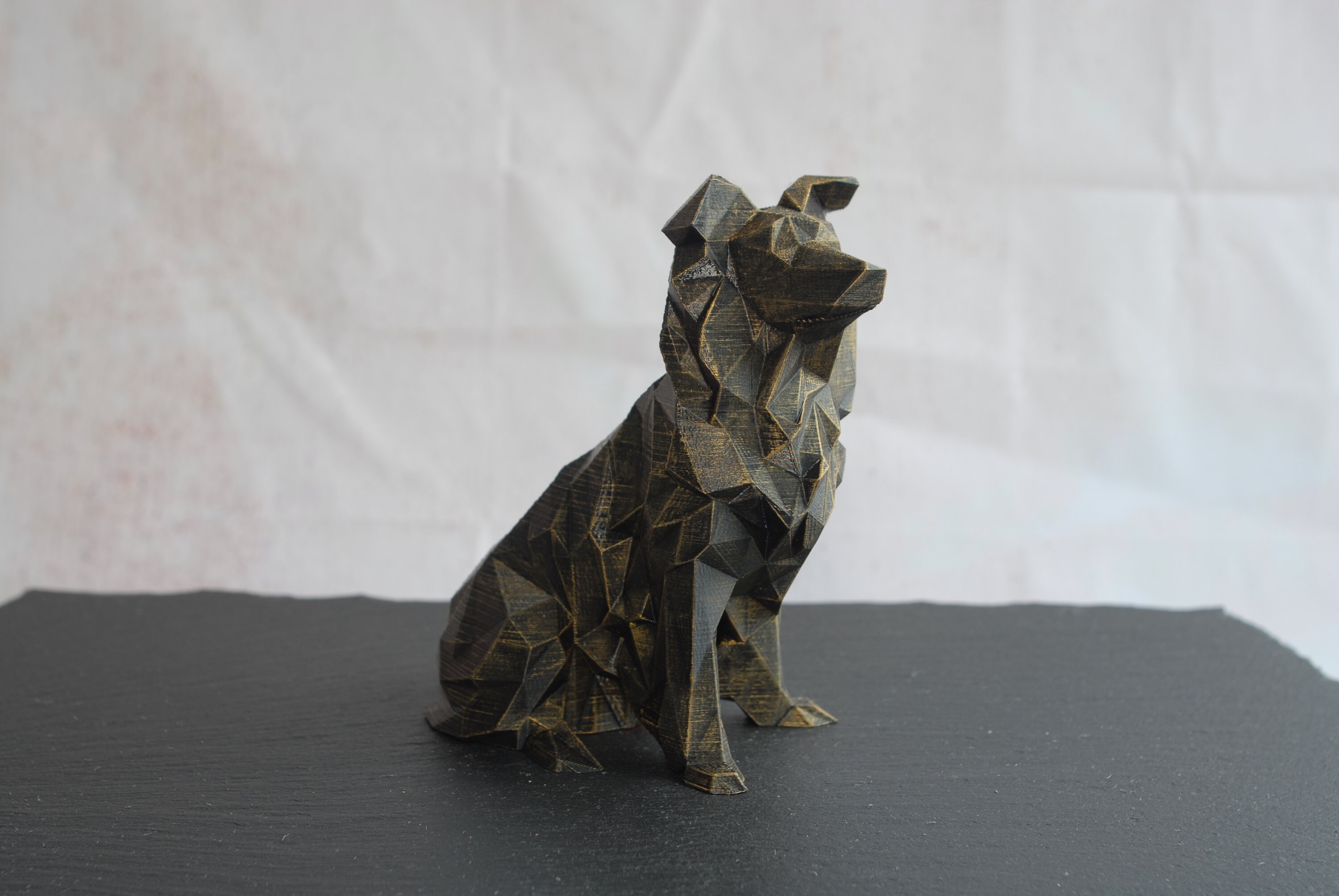 Low Poly Border Collie Figurine Collie Dog Sculpture 3D - Etsy