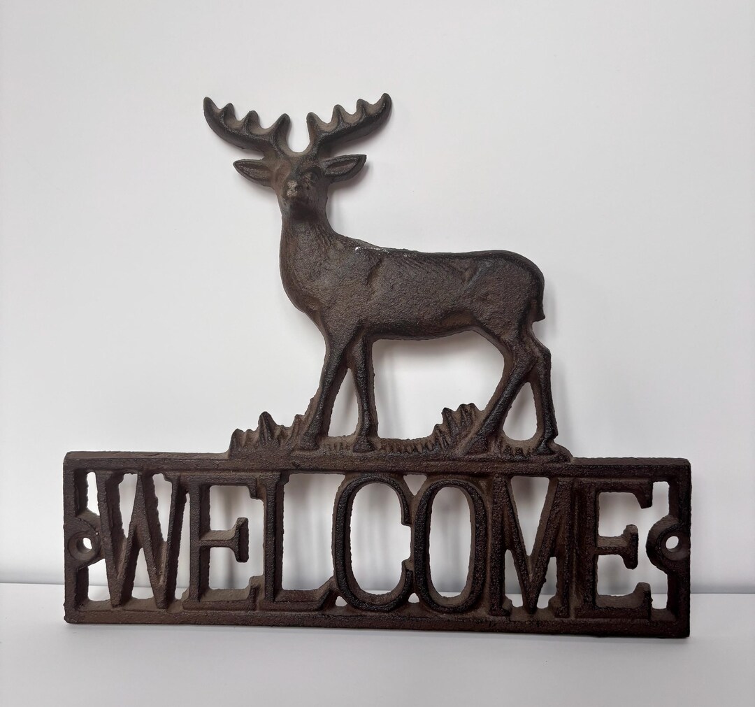 Moose Cast Iron Welcome Sign - Etsy