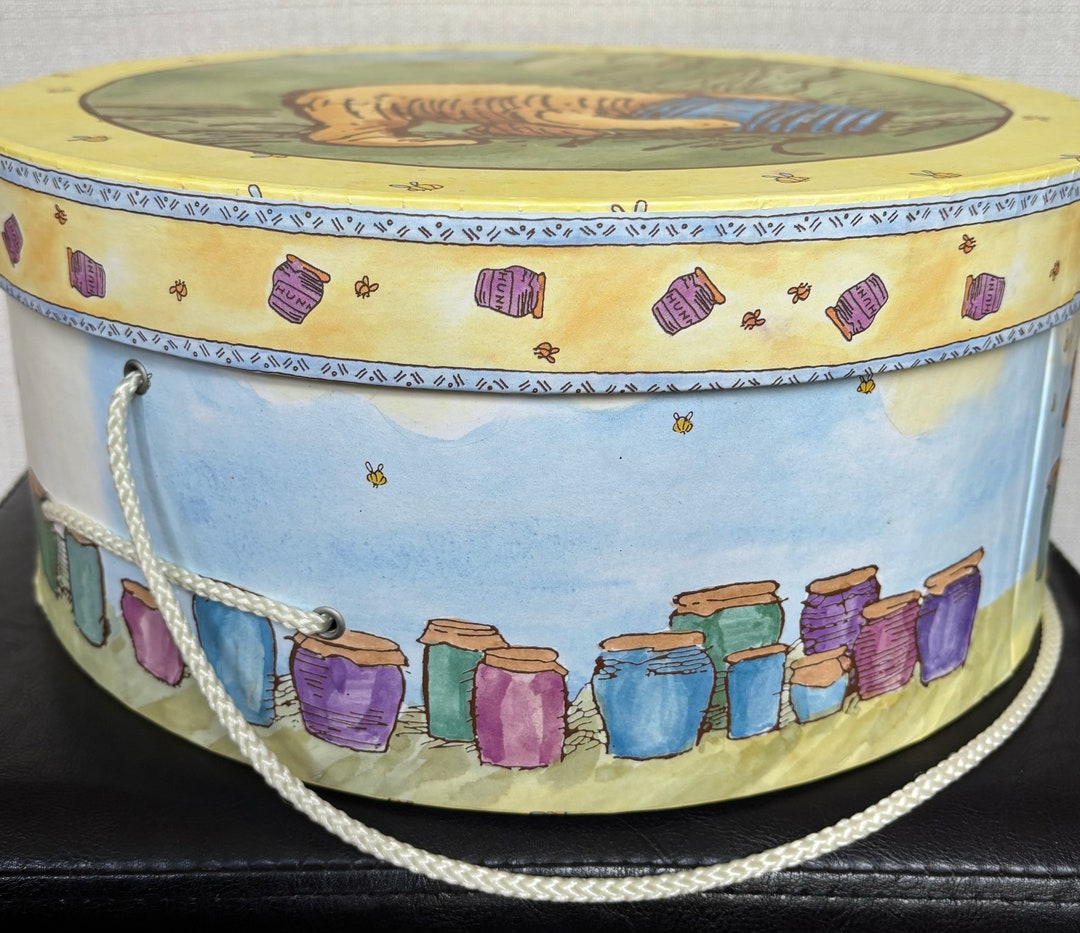 Vintage Classic Winnie the Pooh Hat Box Large Round Box Pooh With Honey ...