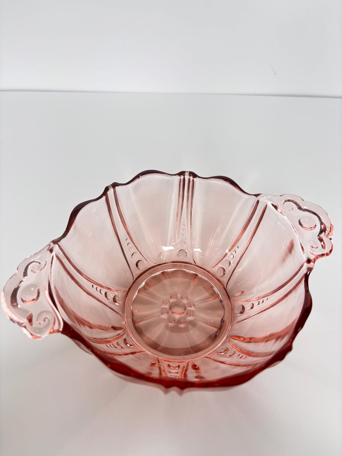 Pink Depression Candy Bowl - Oyster and Pearl - Anchor Hocking Glass - Etsy