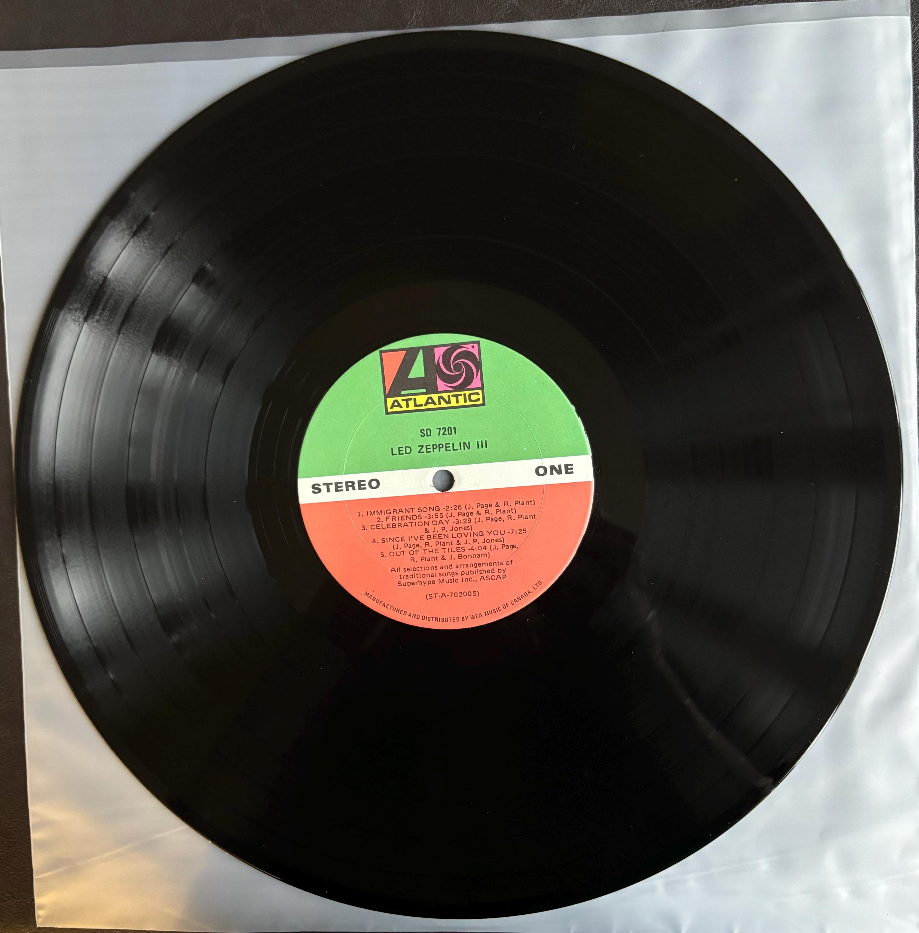 1970's NM Led Zeppelin - Led Zeppelin Lll LP Atlantic SD 7201, 19128 ...