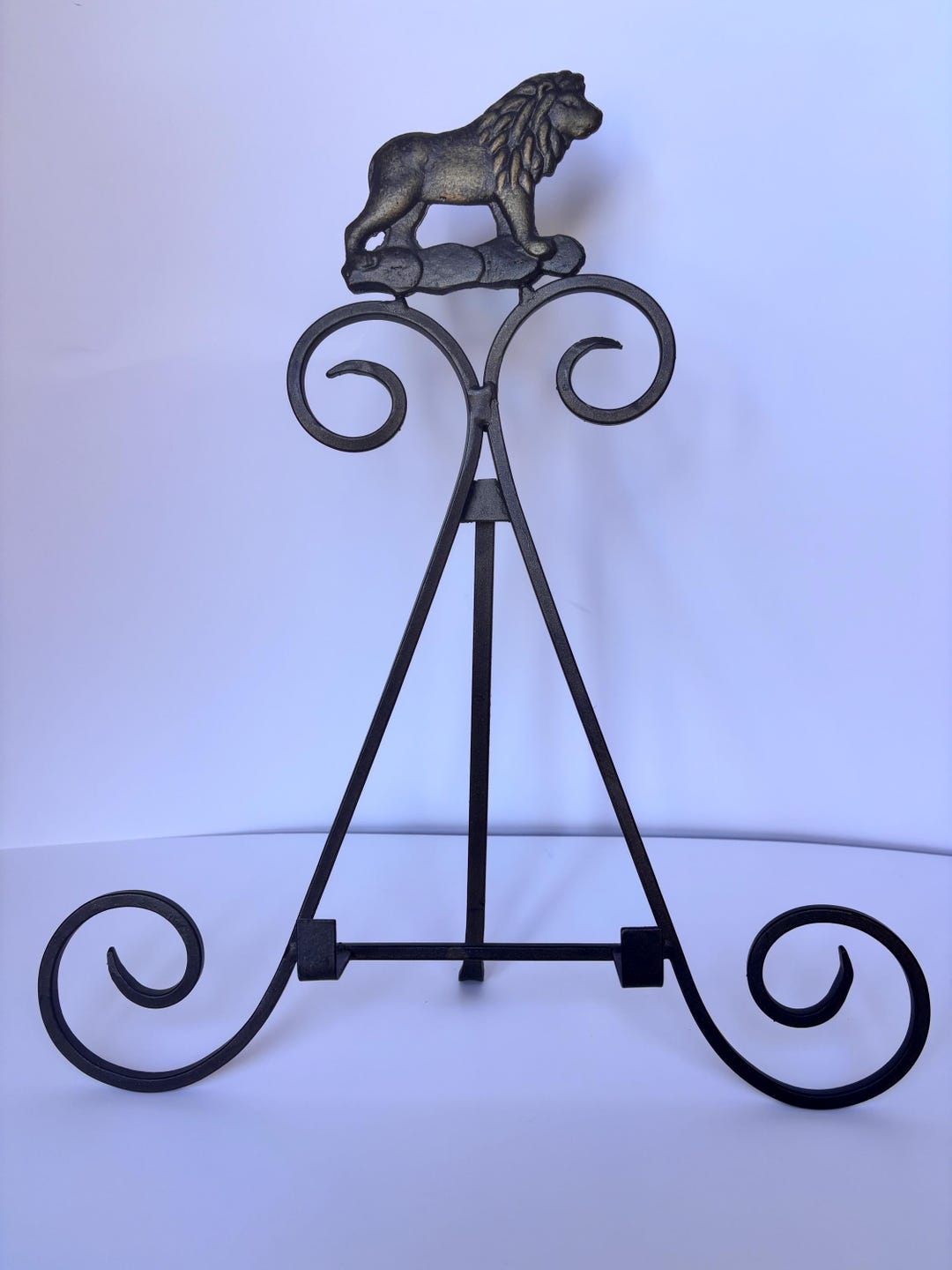 Vintage Lion Black Wrought Iron Book Stand - Recipe Display - Etsy