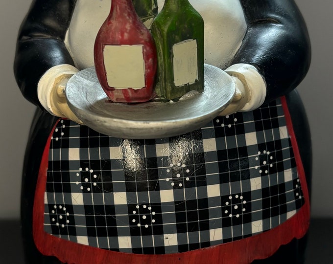 Kitchen Chef Waitress Lady Statue Holding Tray With Wine - Etsy