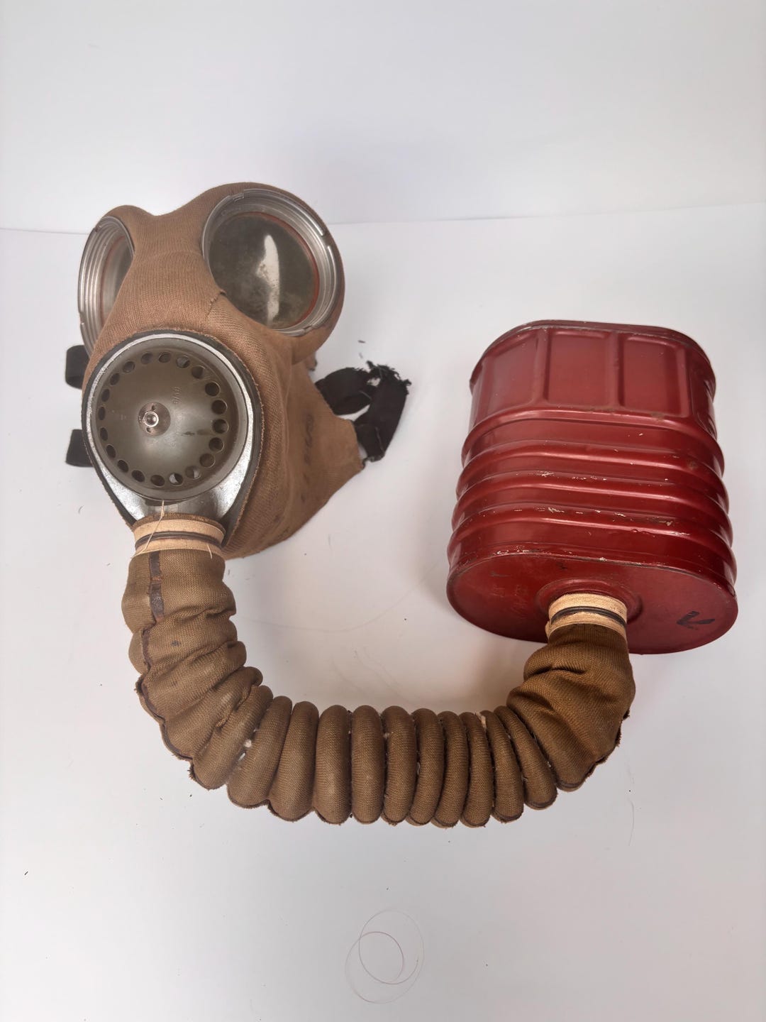 Vintage WWII Canadian Gas Mask • 1940 Canvas Respirator With Filter ...