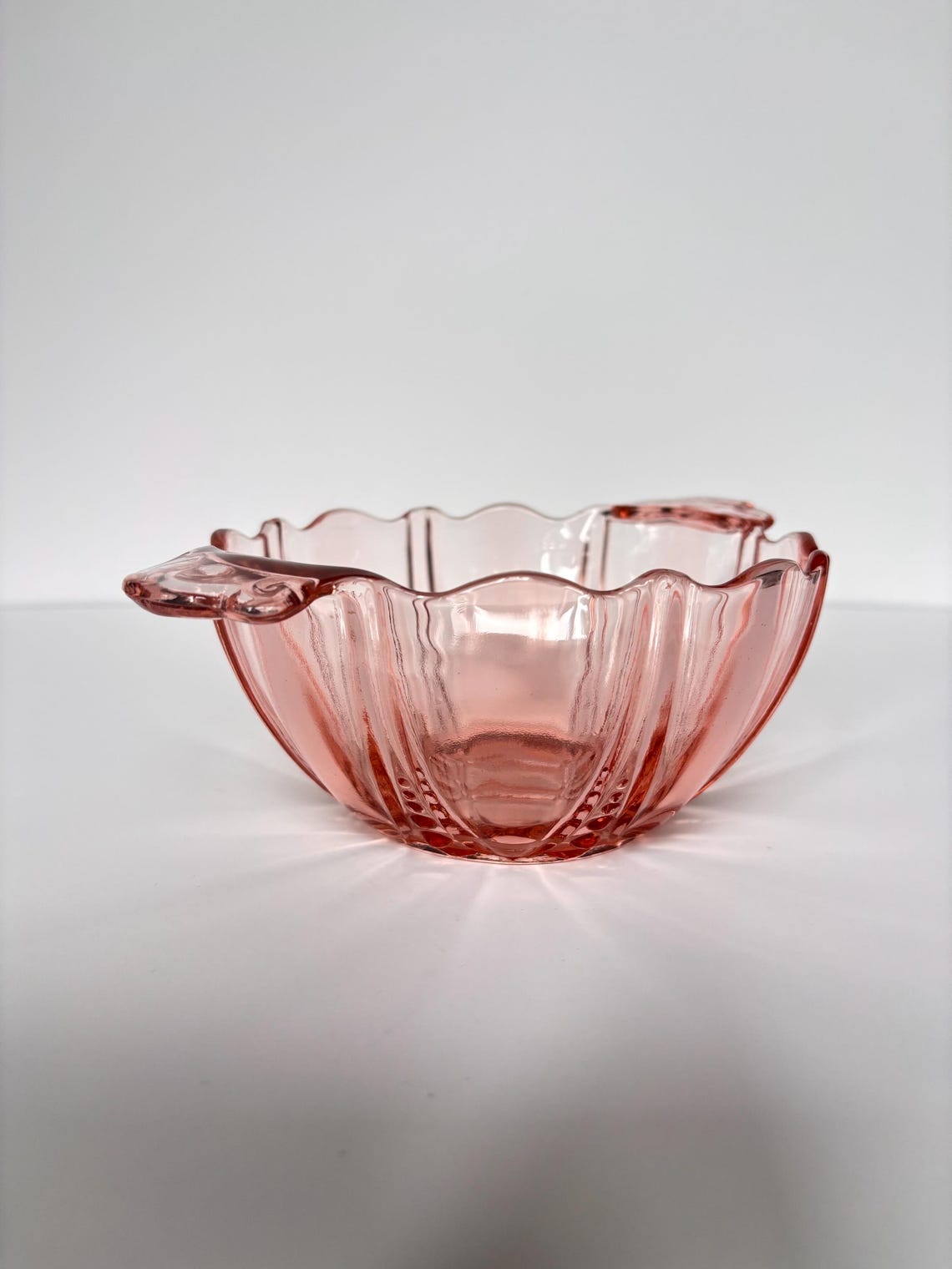 Pink Depression Candy Bowl - Oyster and Pearl - Anchor Hocking Glass - Etsy