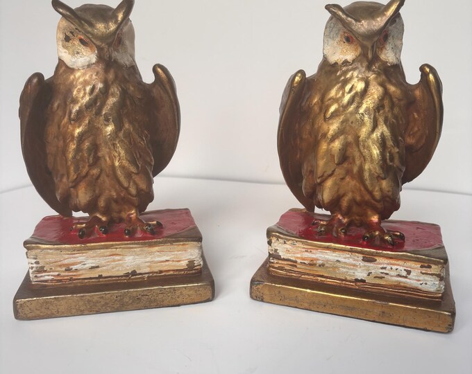 Vintage Armor Bronze Owl Bookends: 1920s Library Decor - Etsy