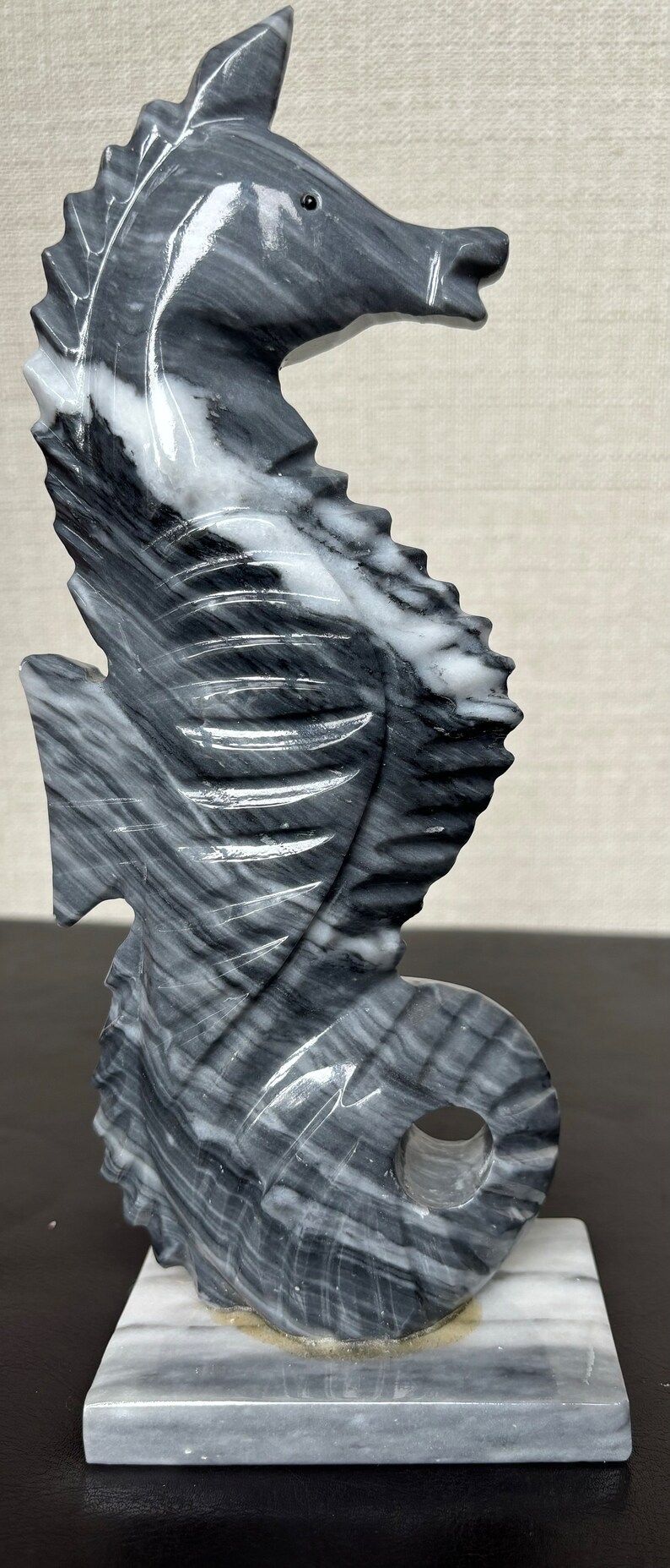 Marble Seahorse on Base Seahorse Statue Seahore Figurine - Etsy