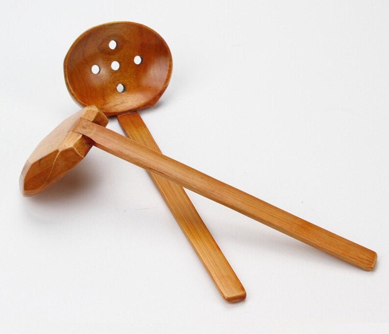 Ramen Spoon Set Long Handle Soup Ladle And Leaky Ladle Etsy