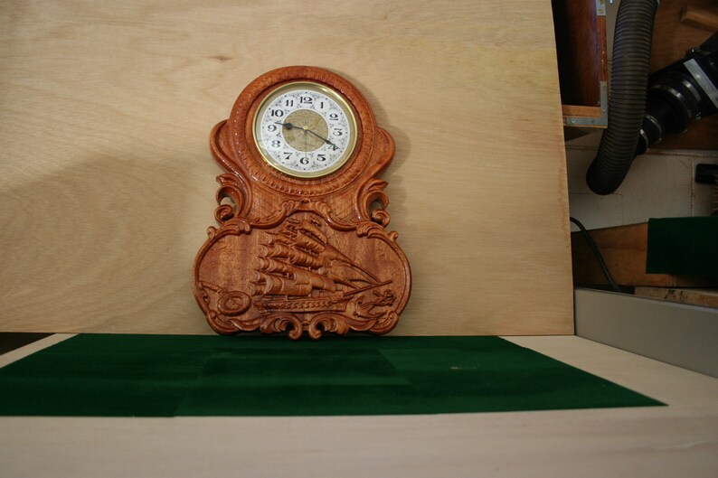 Large Wall Clock, Wood Clock, Ship Themed Clock, Handmade, Pirate Ship ...