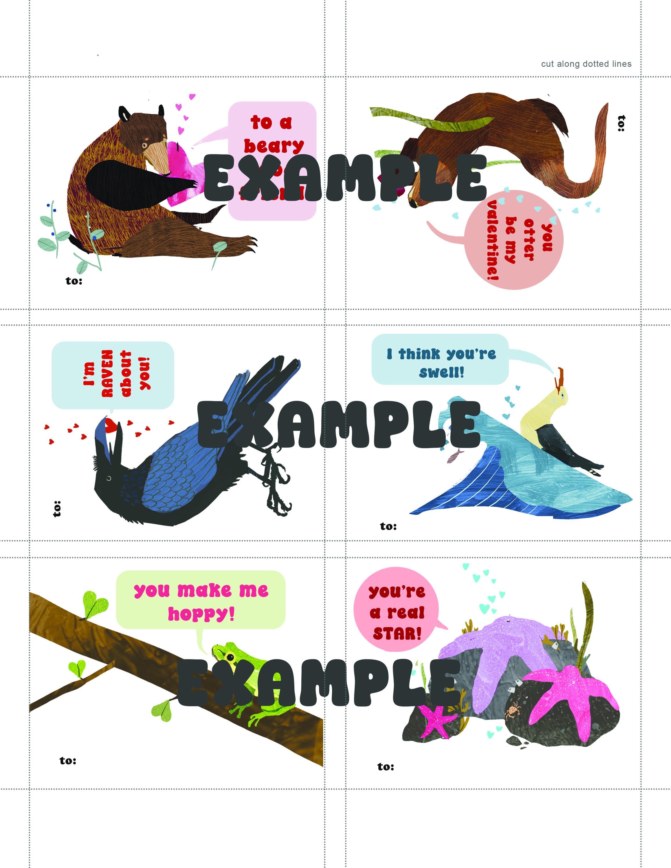 Cute + Unique Hand Drawn Punny Animal Themed Printable Valentine's Day ...