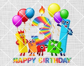 Numberblocks 4th Birthday Tshirt Design PNG Digital File for | Etsy