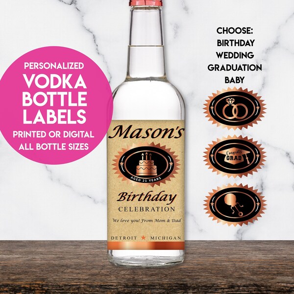 Vodka Bottle Label Template - Etsy