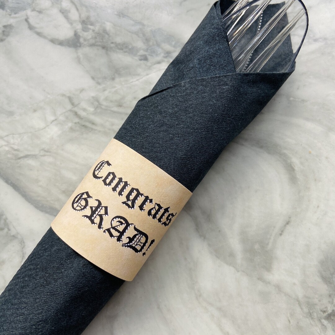 Printable Diploma Paper Napkin Rings Plasticware Napkin Wraps - Etsy