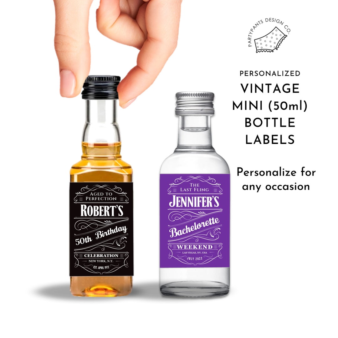 Vintage Style Mini Liquor Bottle Labels Fits Many Different - Etsy