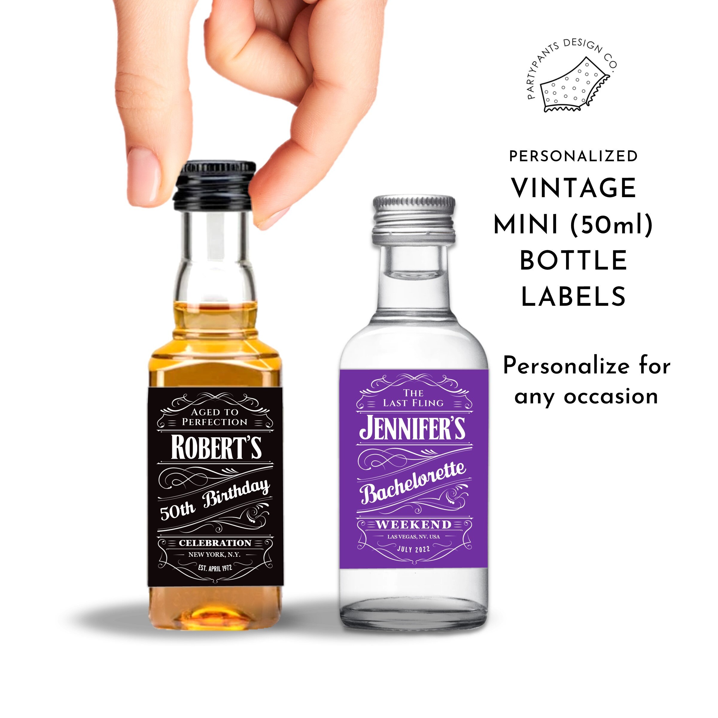Vintage Style Mini Liquor Bottle Labels Fits Many Different - Etsy