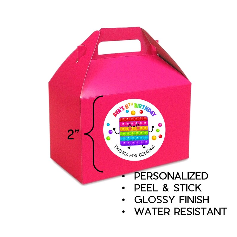 Birthday Pop It Fidget Toy Personalized Sticker Tags - Etsy