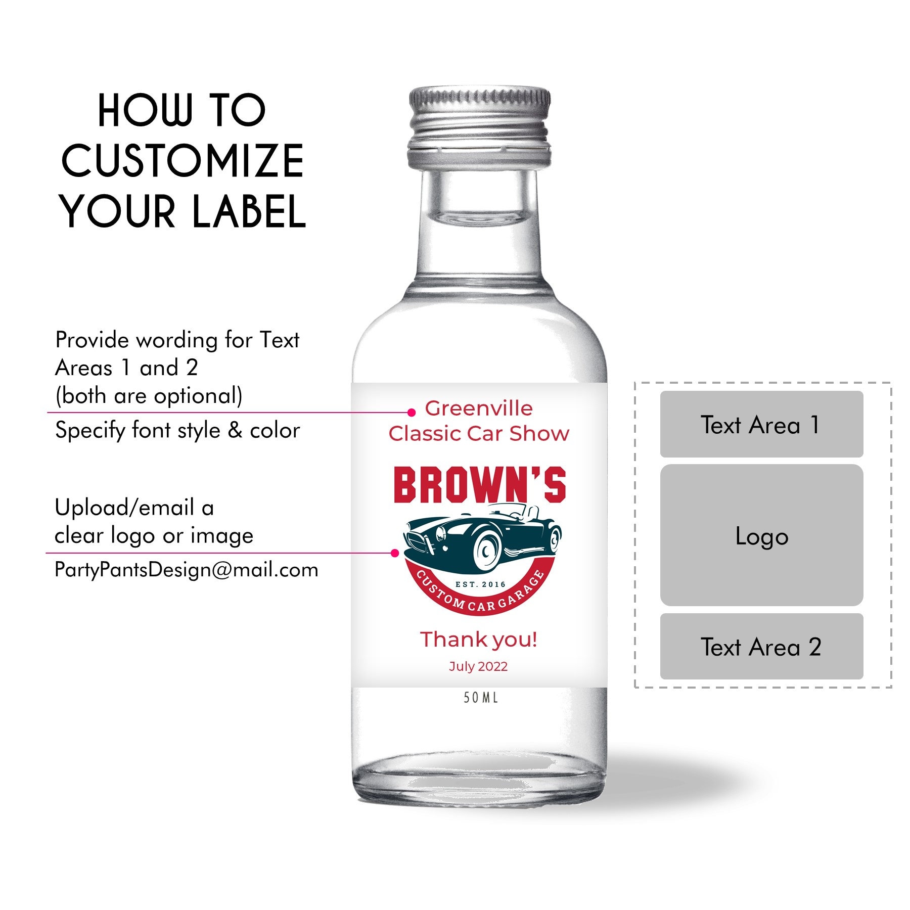 Custom Logo Mini Liquor Bottle Labels Personalized 50ml - Etsy