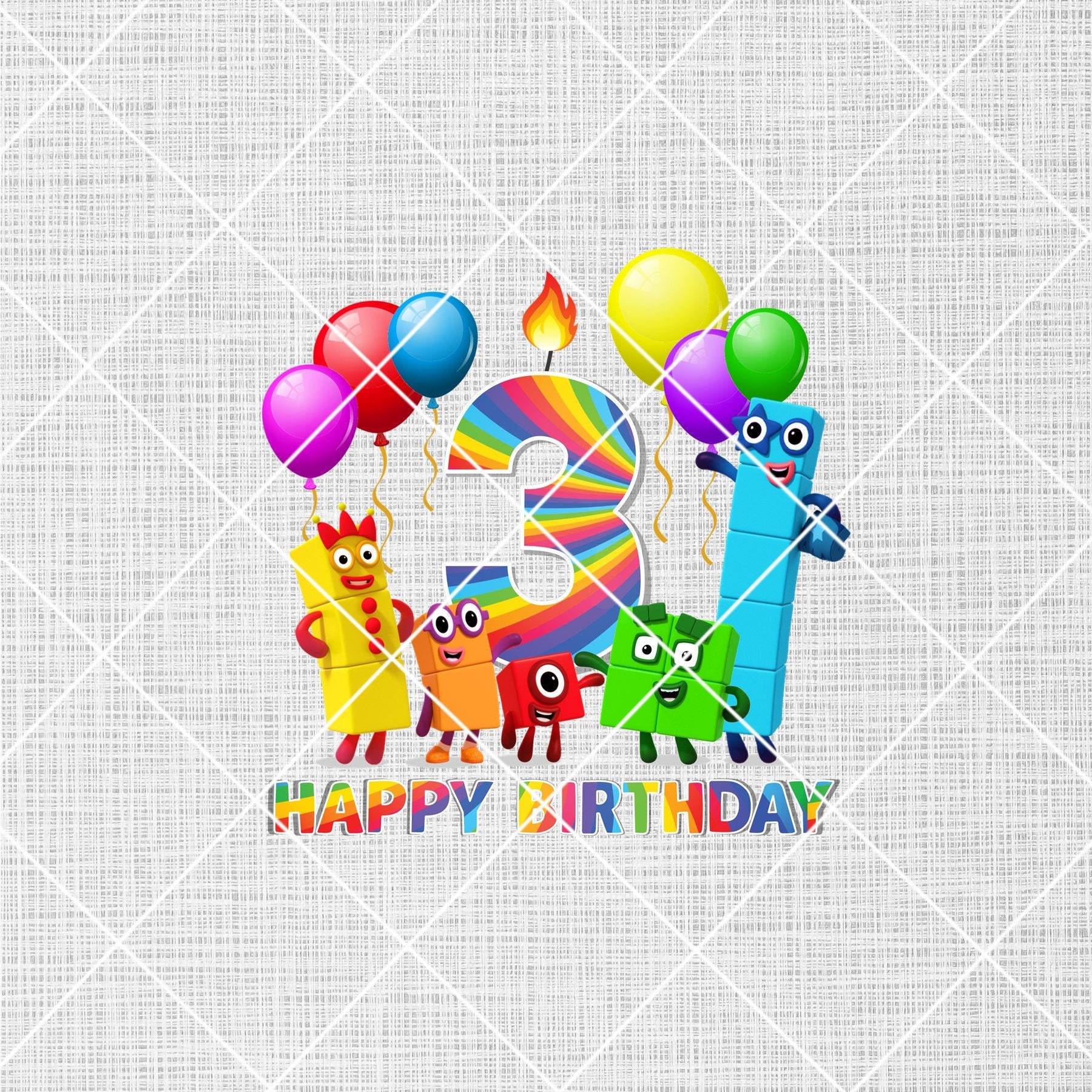 Numberblocks 3rd Birthday Tshirt Design PNG Digital File for | Etsy