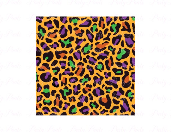 Halloween Leopard Print Pattern High Resolution PNG Orange - Etsy