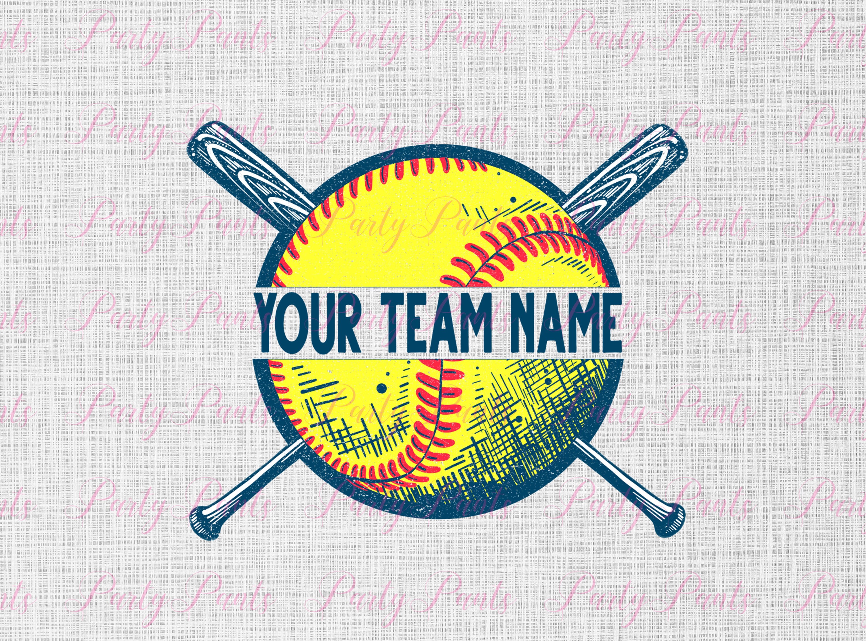 Softball Team Logo Name Frame PNG DIY Team Shirts Instant | Etsy