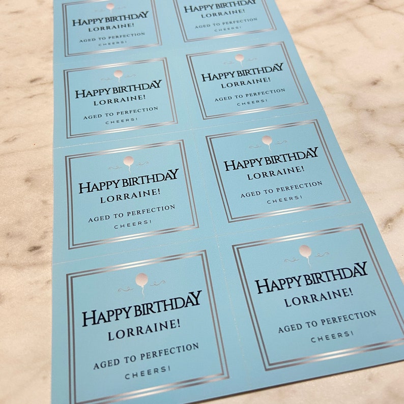 Personalized Blue Prosecco Bottle Labels Printed Peel & Stick - Etsy