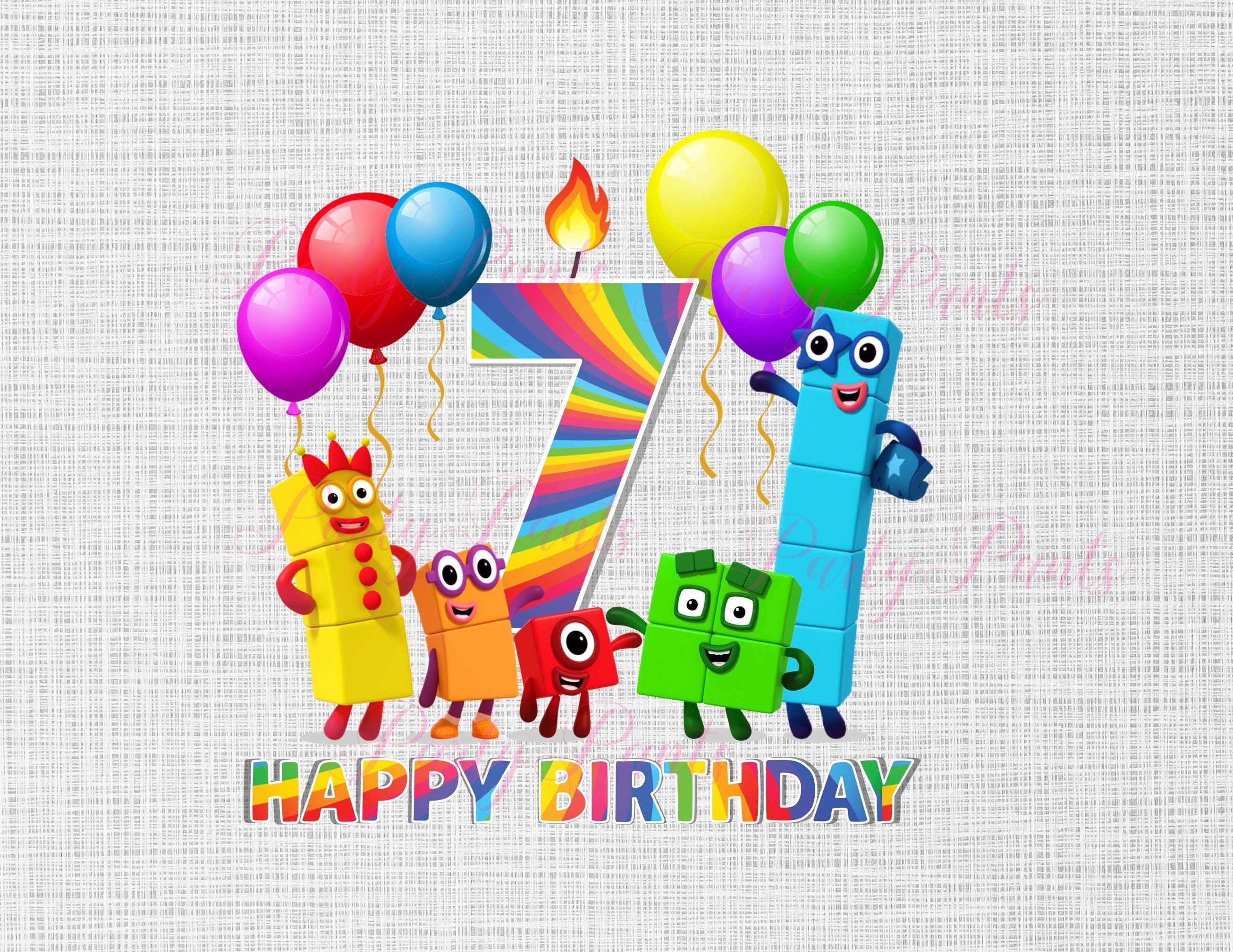 Numberblocks 7th Birthday Tshirt Design PNG Archivo digital | Etsy