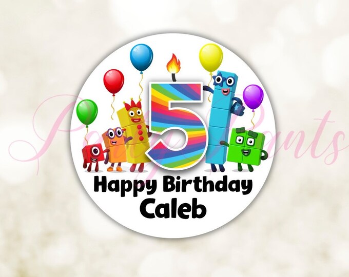 Numberblocks Personalized Birthday Party Stickers for Thank You Favors ...