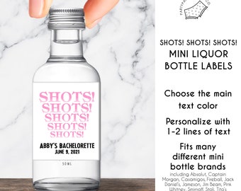 Lets Go Girls Bachelorette Party Shot Labels Mini Shot Bottle - Etsy
