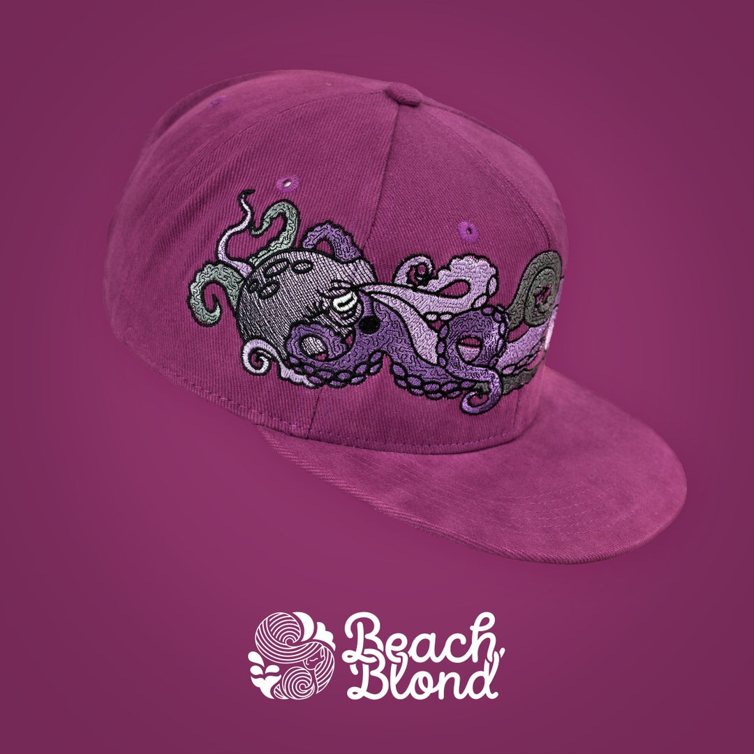 Snapback Cap With Purple KRAKEN Embroidery Adult and Kid Size. Beach ...
