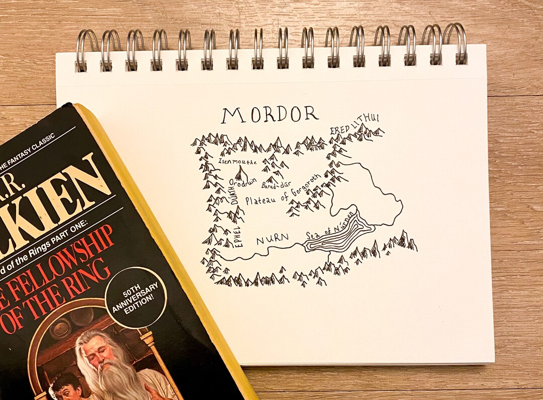 Map of Mordor Ink Illustration - Etsy