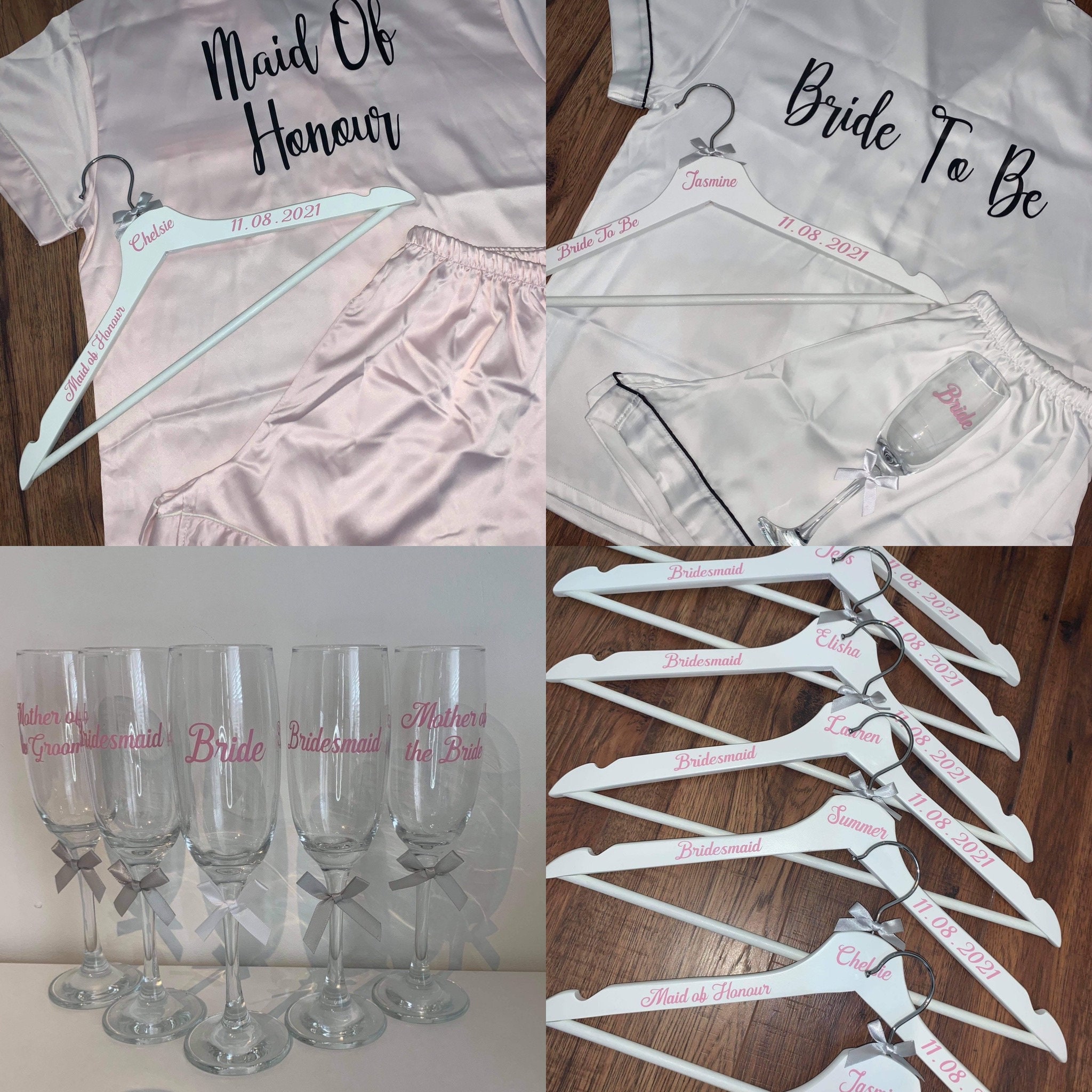 Bridesmaid Pyjamas/ Bride Pyjamas/ Hen Do/ Bridal Pyjamas/ Wedding ...