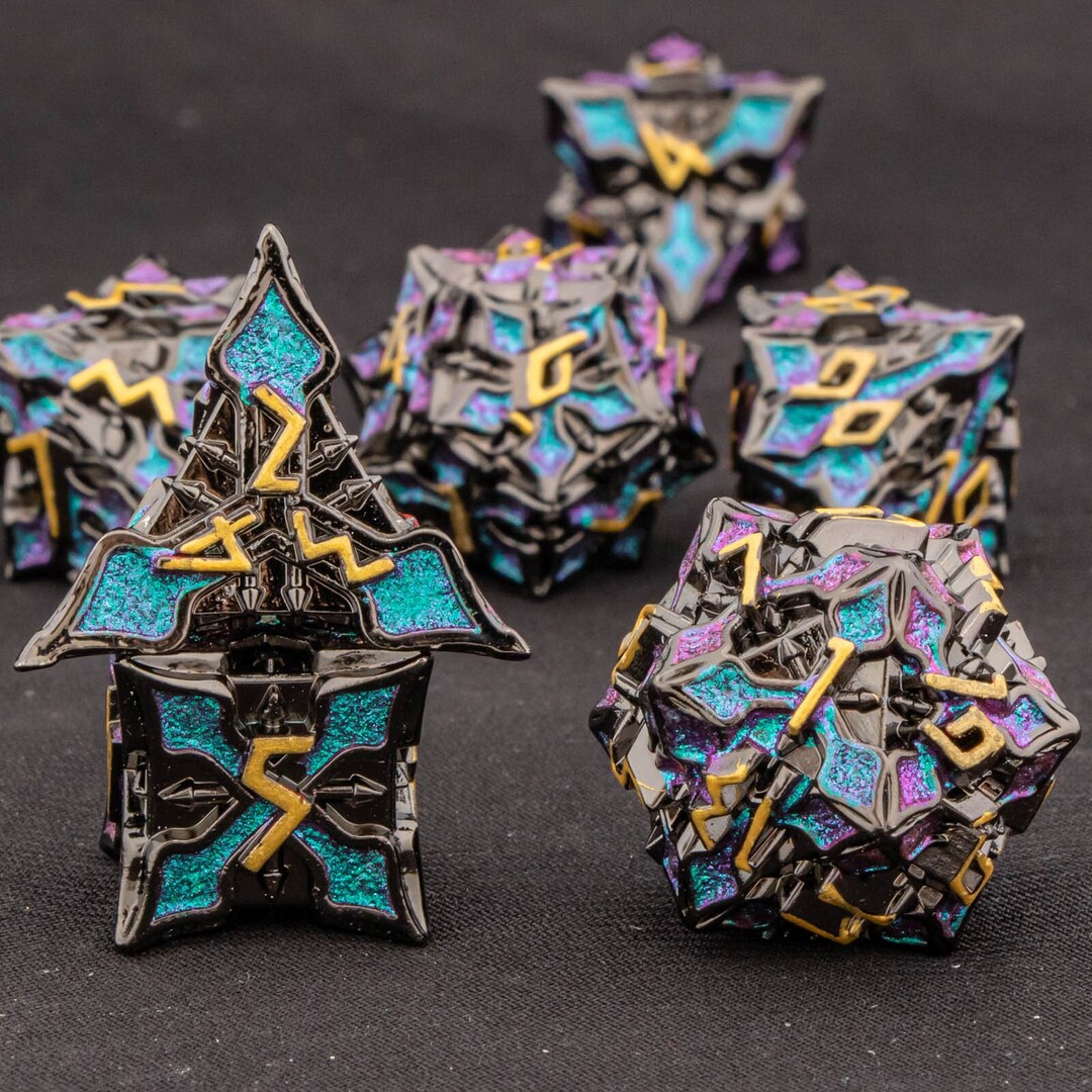 DD Polyhedral Dice DND Set, 7pcs Metal Dice Set, D&D Dice Set, Role ...