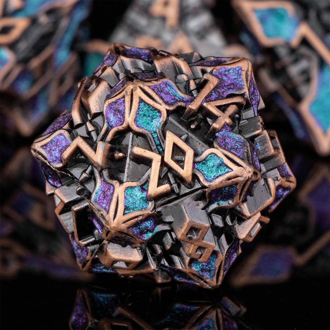 Metal D and D Dice Set Polyhedral Dice Role Playing Game Dungeons and ...