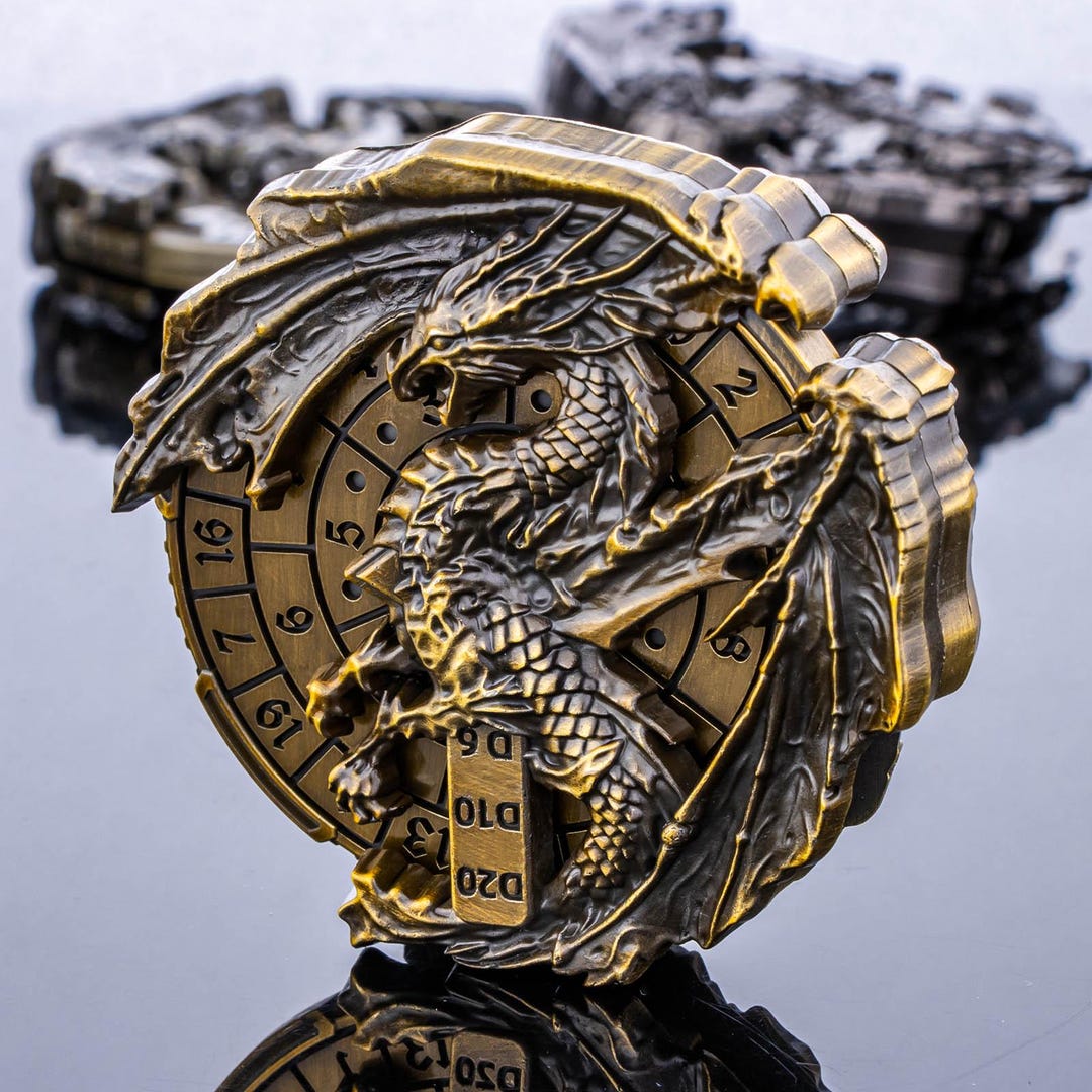 7-in-1 DND Metal Fingertip Gyro Dice Degree Wheel Dice Rotation ...
