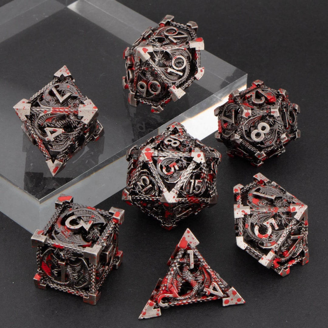 Hollow Dice Set, Dice Set DND, Polyhedral Dice Set, Metal Dice Set D&D ...