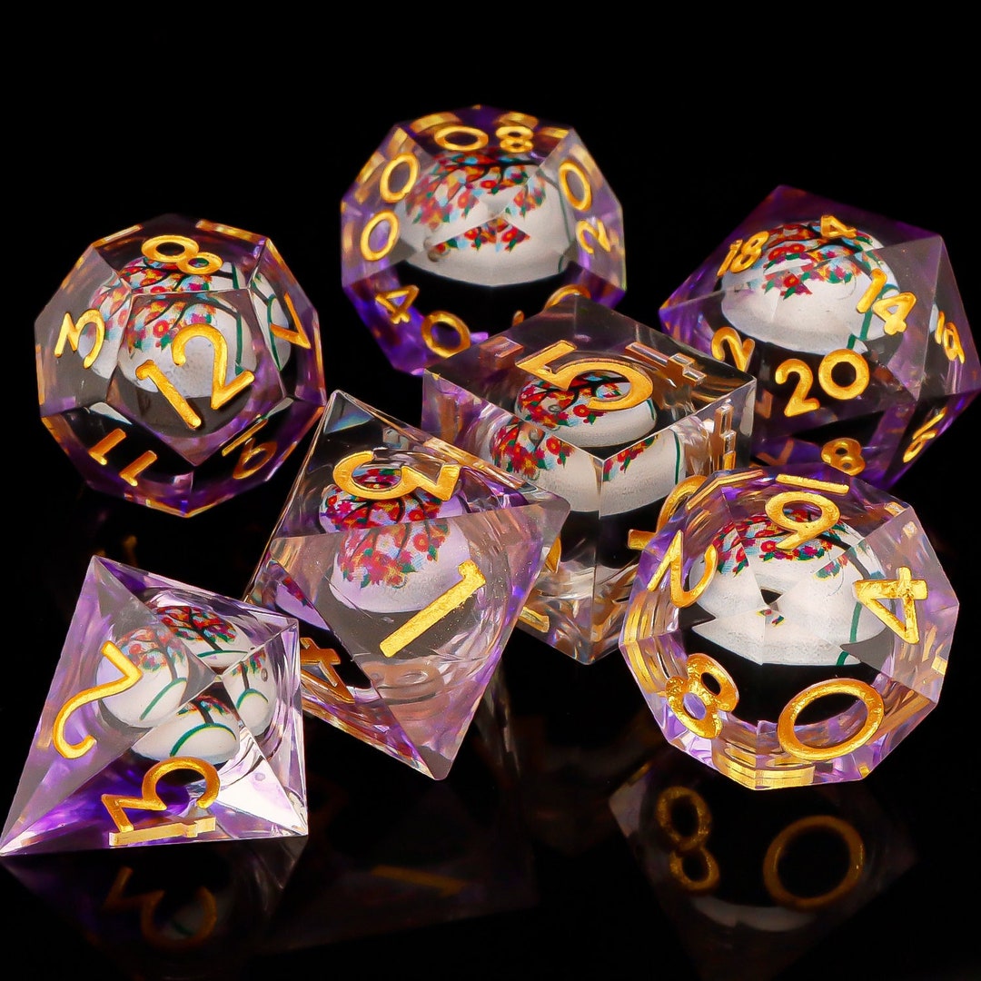 DND Resin Sharp Edge Dice, Dungeons and Dragons, Polyhedral Dice ...