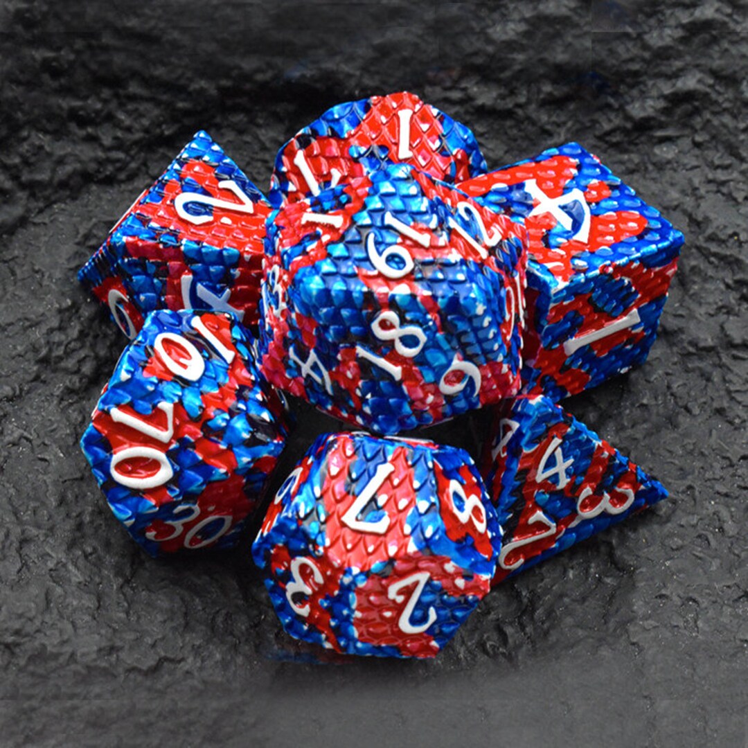 DND Metal Dice Set, D&D Dice Set, Custom Polyhedral Dice Set, D and D ...