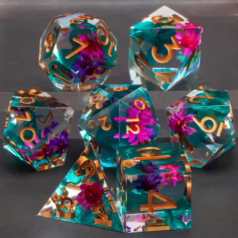 Resin Sharp Edged Dice DND Setd&d Dice Setpolyhedral Dice - Etsy