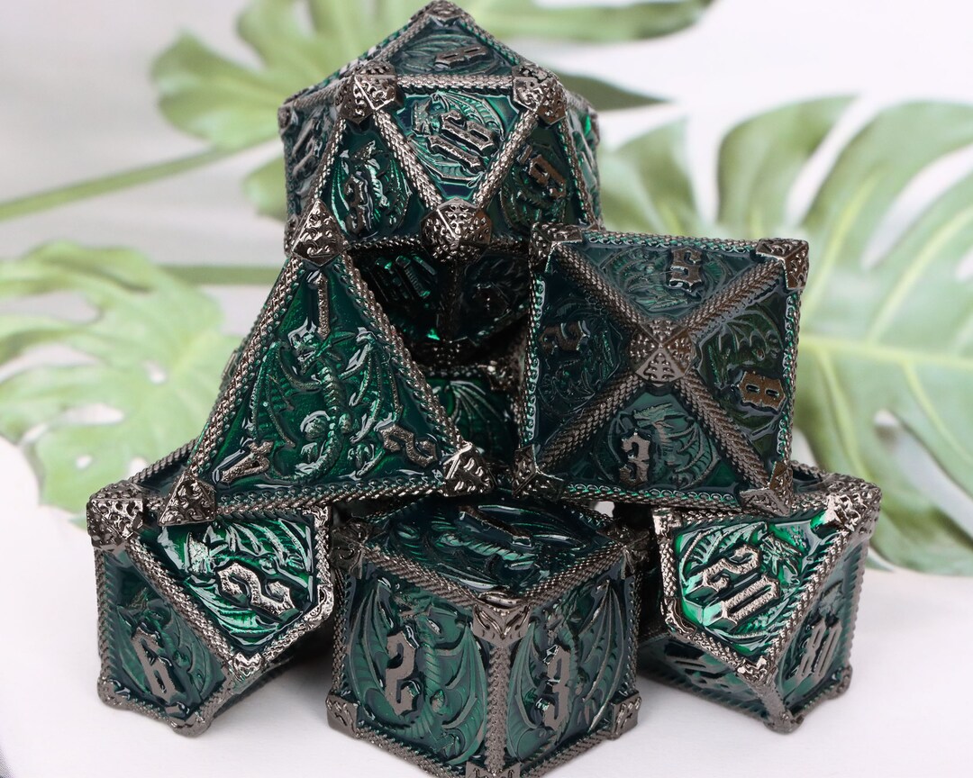RPG D20 Metal Dice Set Dice Set DND Polyhedral Dice Set D - Etsy